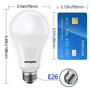 Super Bright Light Bulb 150 Watt Equivalent A21 LED Light Bulb, Daylight 5000K, E26 Base, 2600 High Lumens LED Bulb, Non-Dimmable, UL Listed, 2 Pack