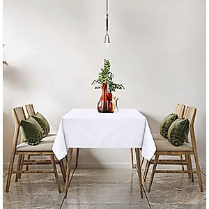 Utopia Kitchen Rectangle Table Cloth 2 Pack [60x102 Inches, White] Tablecloth Machine Washable Fabric Polyester Table Cover for Dining, Buffet Parties, Picnic, Events, Weddings and Restaurants