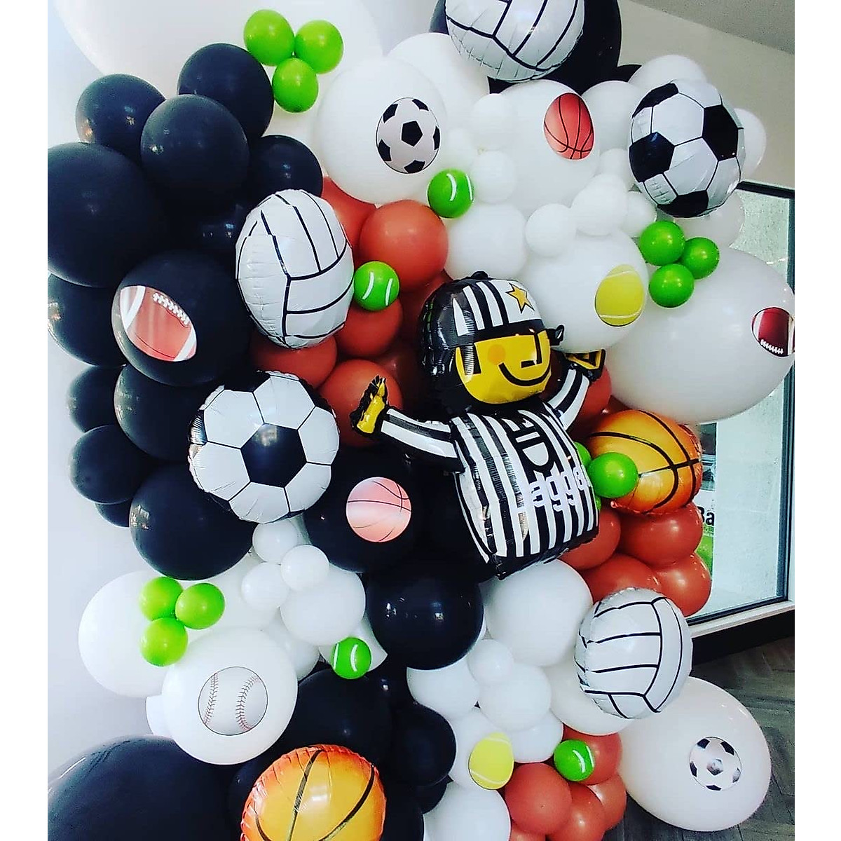 10 Pack 18 Inch Volleyball Foil Balloons Helium Metallic Mylar Balloons for Birthday Party Sports Theme World Cup Party Decorations