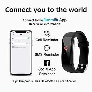 Fitness Tracker with Blood Pressure Heart Rate Sleep Monitor, Activity Tracker Smart Watch Health Tracker Pedometer Step Counter for iPhone & Android Phones for Kids Man Women (Black)