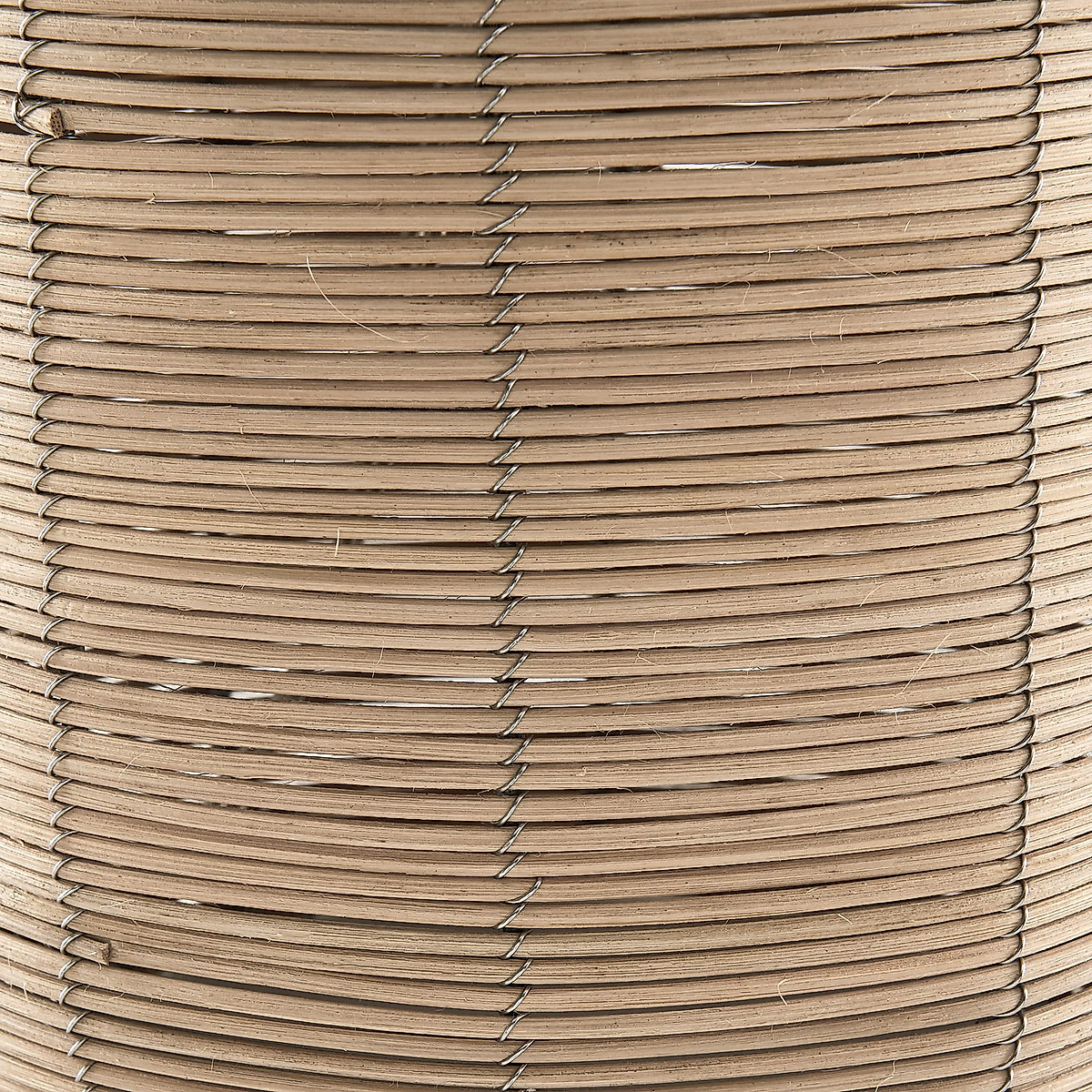 Henn&Hart 20.5" Tall Petite/Rattan Table Lamp with Fabric Shade in Natural Rattan/Brass/White, Lamp, Desk Lamp for Home or Office