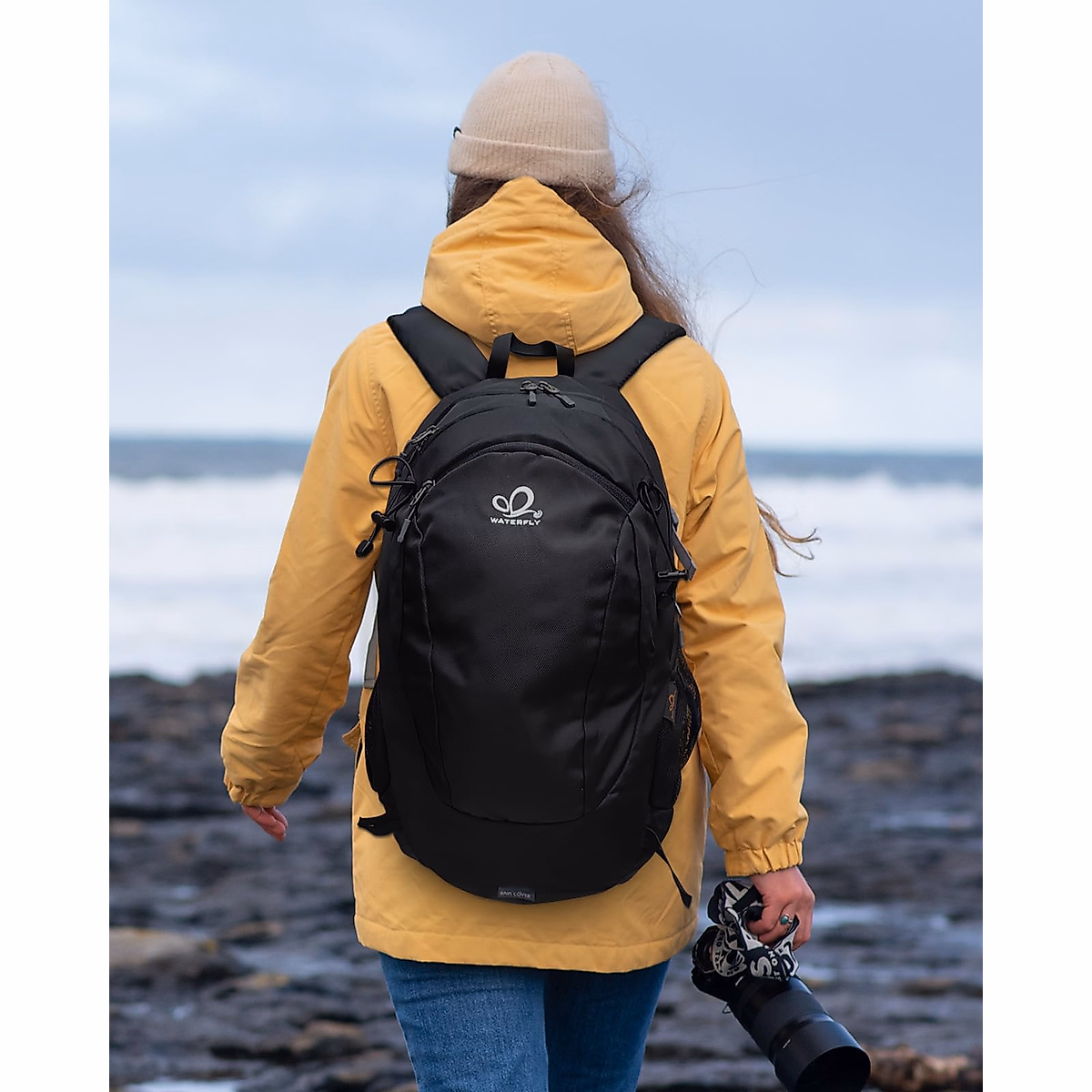 WATERFLY Lightweight Day Hiking Backpack: Travel Waterproof Daypack Trekking Bagpack Hike Day Bag for Camping Climbing Man Woman