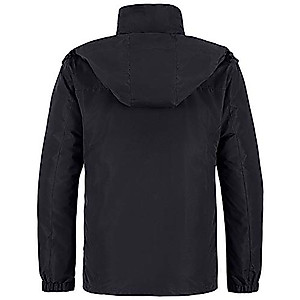 Wantdo Men's Ski Jacket Winter 3 in 1 Coat With Detachable Puffer Coat Black M