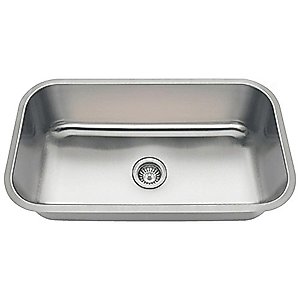 MR Direct 3218c Stainless Steel 3218C-18 Undermount 32-1/4 in. Single Bowl Kitchen Sink, 18 Gauge