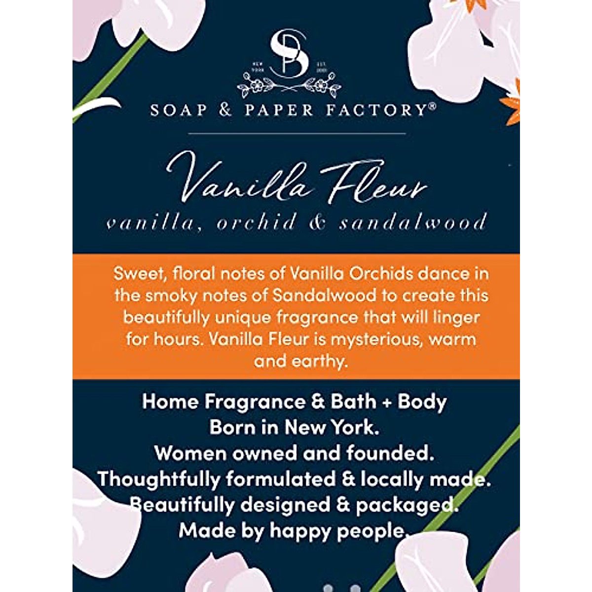 Soap & Paper Factory Vanilla Fleur 9.5 oz Large Soy Candle