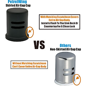 Dishwasher Air Gap Cover Black only, Skirted, Replacement Black air gap dishwasher,Solid Brass,Matte Black Finish