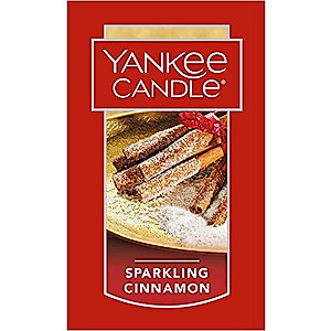 Yankee Candle Sparkling Cinnamon Scented, Classic 22oz Large Jar Single Wick Candle, Over 110 Hours of Burn Time