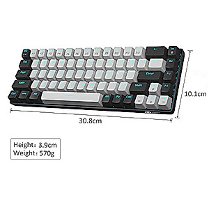 MageGee Portable 60% Mechanical Gaming Keyboard, MK-Box LED Backlit Compact 68 Keys Mini Wired Office Keyboard with Blue Switch for Windows Laptop PC Mac - Grey/Black