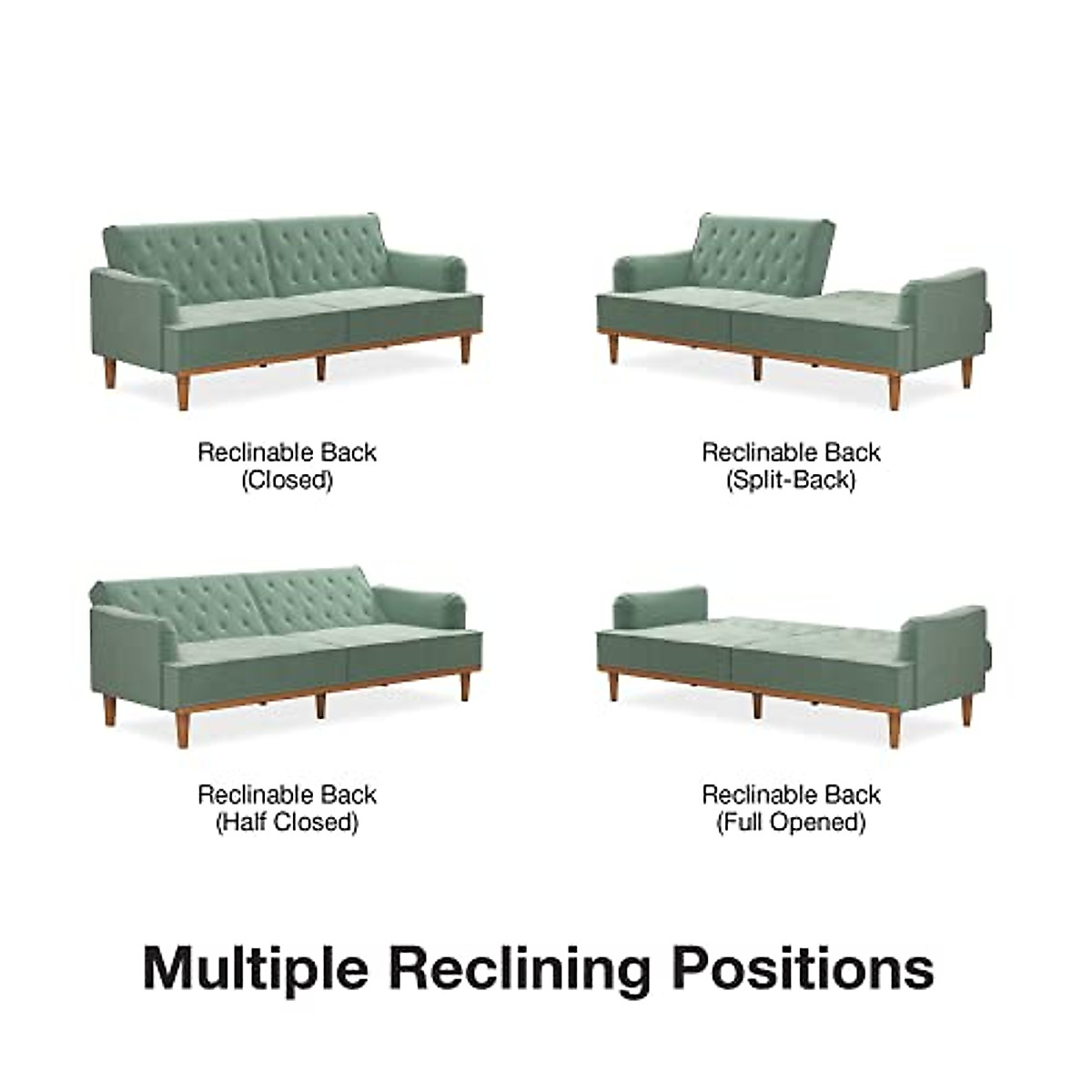 Mr. Kate Stella Vintage Convertible Sofa Bed Futon, Teal Velvet