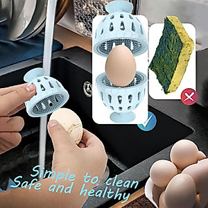 Egg Washer for Fresh Eggs, Silicone Egg Cleaner for Fresh Eggs, Reusable Egg Scrubber for Fresh Eggs, Multifunctional Vegetable/Egg Brush, Simple and Convenient, Easy to Clean(2 Pack, Brown)