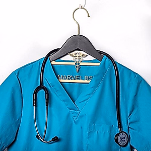 MyHeartGift Gift for New Doctor, Personalized White Coat Hanger, Caduceus Decal Hanger, for Med Student, 1st White Coat Hanger