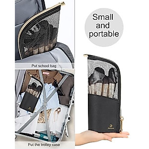 MONSTINA Makeup Brush Organizer Bag,High Capacity Portable Stand-Up Makeup Brush Holder,Professional Artist Makeup Brush Sets Case Waterproof Dust-proof Makeup Brush Cup
