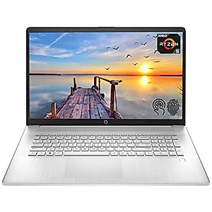 HP 17 Laptop, 17.3" HD+ Touchscreen, AMD Ryzen 5 5625U Processor, 32GB DDR4 RAM, 2TB PCIe SSD, Webcam, HDMI, Fingerprint Reader, Wi-Fi 6, Windows 11 Home, Silver