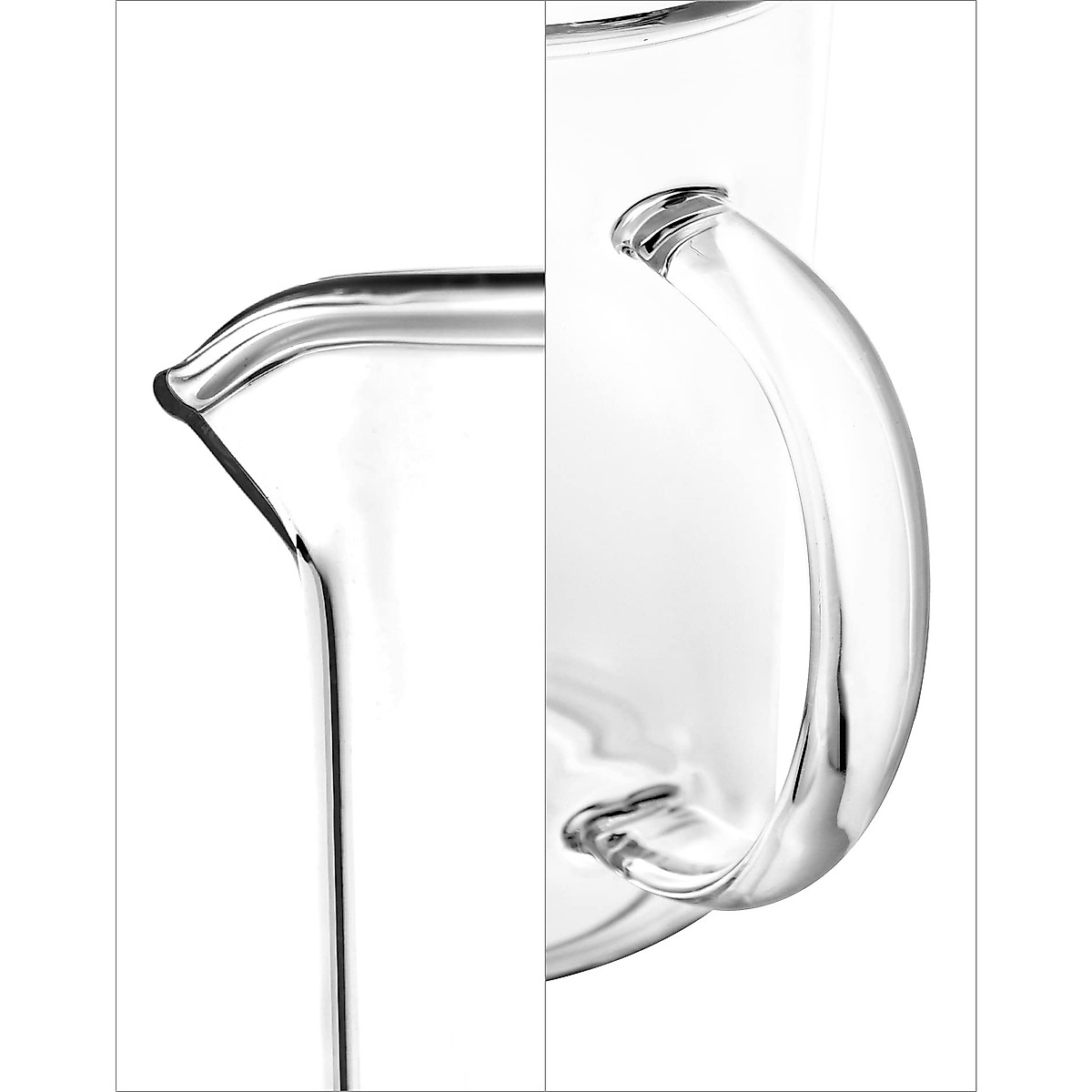 QWORK Beaker with Handle, 500ml Measuring Cup, Borosilicate Glass,Beaker Mug with Pouring Spout, 2 Pack