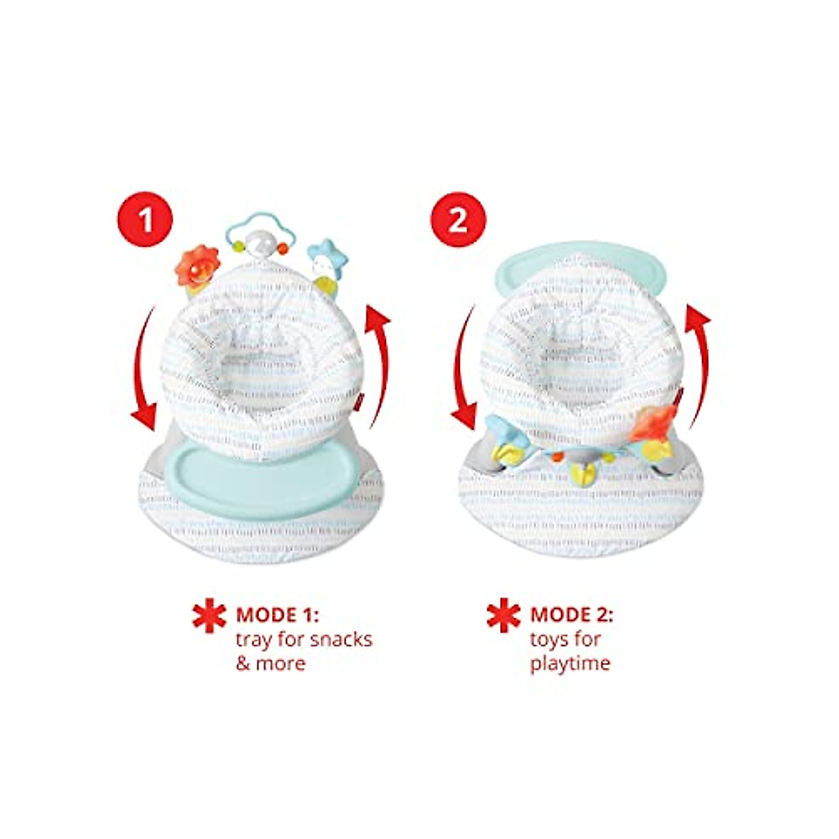 Skip Hop 2-in-1 Sit-up Activity Baby Chair, Silver Lining Cloud