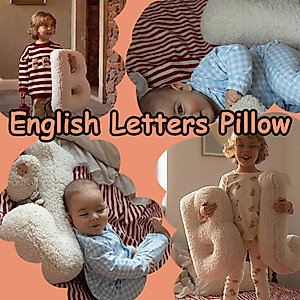 Letter Plush Pillow Soft Initial Throw Cushion Letter Hugging Throw Pillows Decorative Alphabet Throw Pillows for Bed Couch Letter Pillows English Alphabet A to Z for Sofa Bedroom Car Nursery Decor