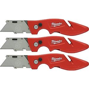 Milwaukee 48-22-1901F Fastback Utility Knife with Wire Stripping Compartment, and Gut Hook (3 Pack of 48-22-1901)
