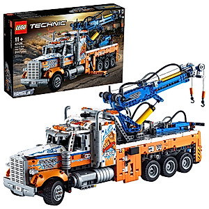 LEGO Technic Heavy-Duty Tow Truck 42128 with Crane Toy Model Building Set, Engineering for Kids Series