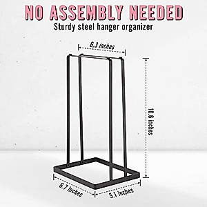 2 Pack Hanger Organizer Stacker Holds 200 Wire Clothes Hanger Holder with Rubber Stub, Sturdy Steel Hanger Storage Rack for Adult and Child, Hangers Organizer Caddy for Tidier Laundry Room Closet