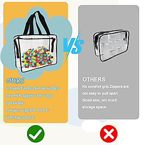 6 Packs Large Toy Storage Bags, Reusable Clear PVC Board Game Storage, Travel Waterproof Organizer Bags with Zipper for Toys,Books,Building Blocks,Puzzle