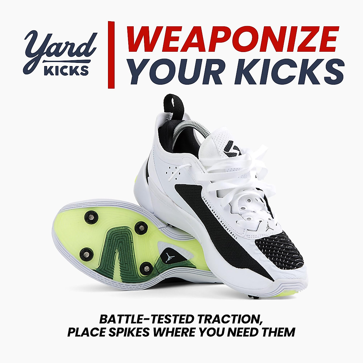 Yardkicks Traction Kit: DIY Baseball Softball Cleats for Your Shoes - Transform Sneakers Into Custom Cleats - Unisex Spikes - 20 Studs - Ideal Gift for Ball Players & Kids to Boost Field Traction