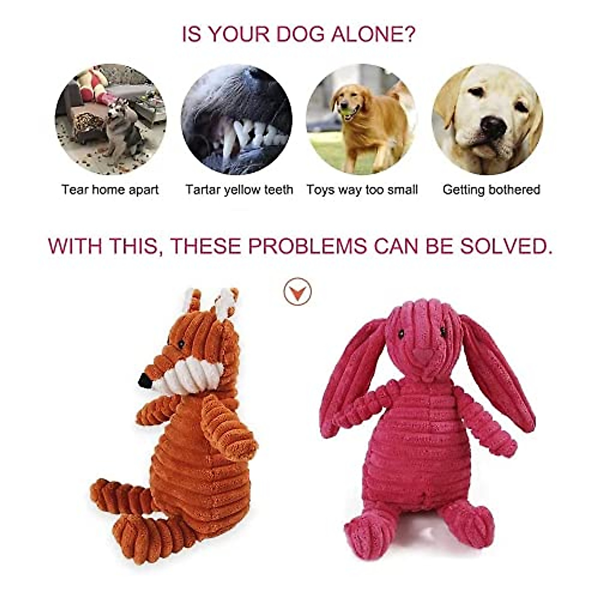 Q.Y.HOME Stuffing Squeaky Plush Dog Toy Chew Speak Toy (Elephant)