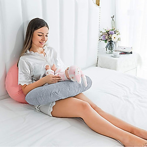 NiSleep Nursing Pillow with 2 Covers, Feeding Pillows for Breastfeeding, Baby Nursing Pillow, Machine Washable