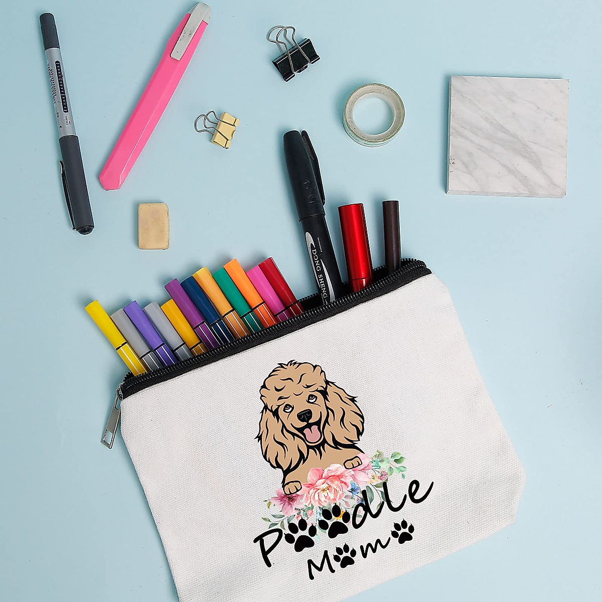 WZJHCL Poodle Mama Survival Kit Poodle Mom Makeup Bag Poodle Lover Owner Cosmetic Bag Mothers Day Gift For Poodle Mama Travel Storage Organizer Bag (Poodle mama)