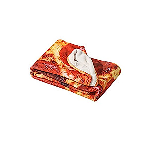 Pizza Throw Fuzzy Soft Blanket for Kids and Adult, Novelty Realistic Funny Food Warm 285 GMS Cozy Flannel Blanket