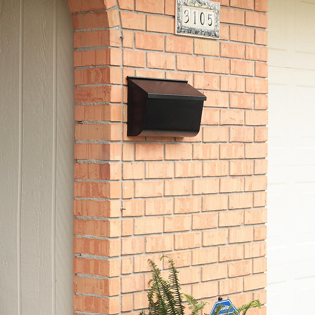 Architectural Mailboxes Woodlands Galvanized Steel Wall Mount Mailbox, L4010WBAM, Black, Medium Capacity