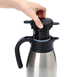 GiNT 34Oz Thermal Coffee Carafe, Insulated Stainless Steel Coffee Carafes for Keeping Hot/Double Walled Vacuum Coffee Carafe (Silver, 1L)