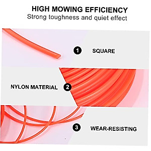 3pcs Lawn Mower Parts Lawnmower Parts Square Tool Trimmer Nylon Trimmer line Grass Trimmer Wire Simple Mower Parts Cords Mower Brush Cutter Accessories Electric Wire Component