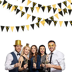 30Ft Rose Gold Polka Dot Pennant Banner Paper Circle Dot Triangle Flag Bunting Garland Streamer for Wedding Baby Bridal Shower Birthday Bachelorette Engagement Christmas Holiday Xmas Party Decorations