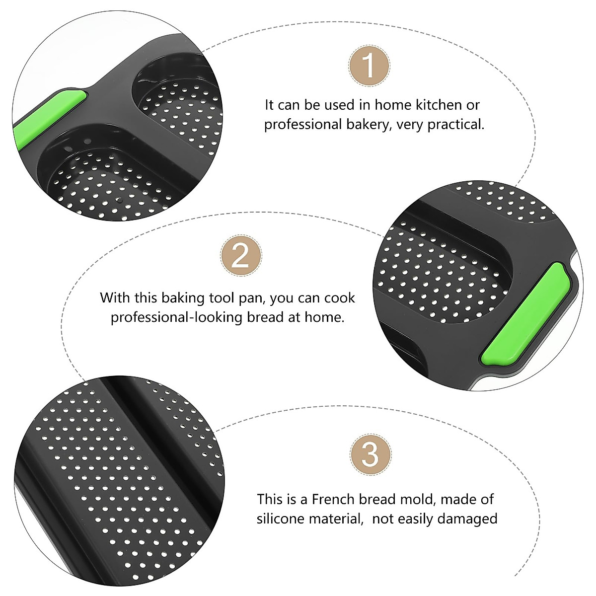 Abaodam Silicone Baking Pan Set - Heart Shape, Dark Gray, Non-Stick, Dishwasher Safe, Ideal for Baking Bread, Cookies, Hot Dogs, Wedding, Picnics