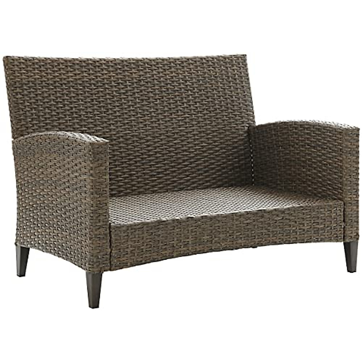 Crosley Furniture CO7161-LB Rockport Outdoor Wicker High Back Loveseat, Light Brown