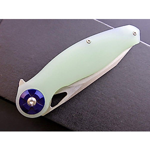 Eafengrow EF76 Ball Bearing Folding Knife for Camping EDC Pocket Knife with G10 Handle & D2 Stone-washed Blade Hunting Outdoor Tool (EF76-jade)