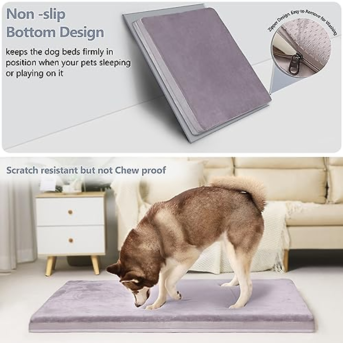 Dog Beds for Extra Large Dogs Orthopedic Jumbo Dog Bed Pet Bed Mat 47 inch Joint Relief Pets Sleeping Mattress, Non Slip Removable Washable Cover