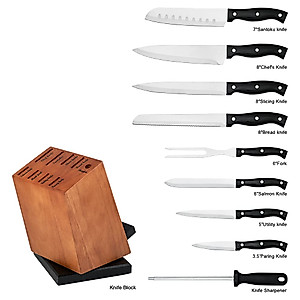 Knife Set, 10 Pieces Chef Knife Set with Block for Kitchen, High Carbon Stainless Steel Chef knife set, Ultra Sharp, Not easy to rust, Easy to clean