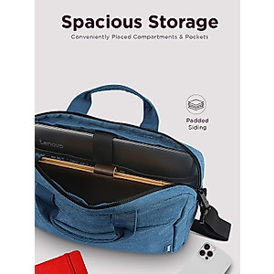 Lenovo Laptop Carrying Case T210, fits for 15.6-Inch Laptop and Tablet, Sleek Design, Durable and Water-Repellent Fabric, Business Casual or School, GX40Q17230 Casual Toploader - Blue