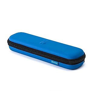 Triple Bristle Sonic Toothbrush Travel Case | Portable, Breathable & Hard Protection for Traveling, Camping, Office or Purse | Mesh Pocket for Accessories | BLUE