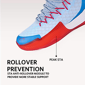 PEAK Men's Basketball Shoes Lightning Sport Shoes for Basketball, Running, Walking Sky Blue