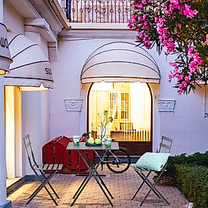 SUMETURE Patio Bistro Set (3Pcs, Grey) - Folding Outdoor Furniture, Modern Furniture with Anti-Skid Pads, Space-Saver for Patio, Yard, Garden, Indoor Use