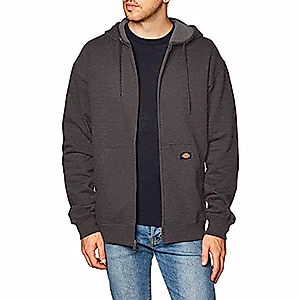 Dickies Men's Big Full Zip Fleece Hoodie, Dark Heather, X-Large Tall