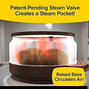 VELIRE Baked Potato Microwave Cooker With Perfect Microwave Potato Bag - SEEN-ON-TV Cooks in Minutes Tender & Fluffy Spuds - Dishwasher-Safe Potato Microwave Cooker (8 Inch) (Clear)