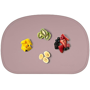 Simka Rose Silicone Baby Placemats That Stick to Table - Silicone Placemats for Toddlers Non Slip with Raised Edges - Kids Placemats for Dining Table Restaurants and Travel - Dishwasher Safe (Sage)