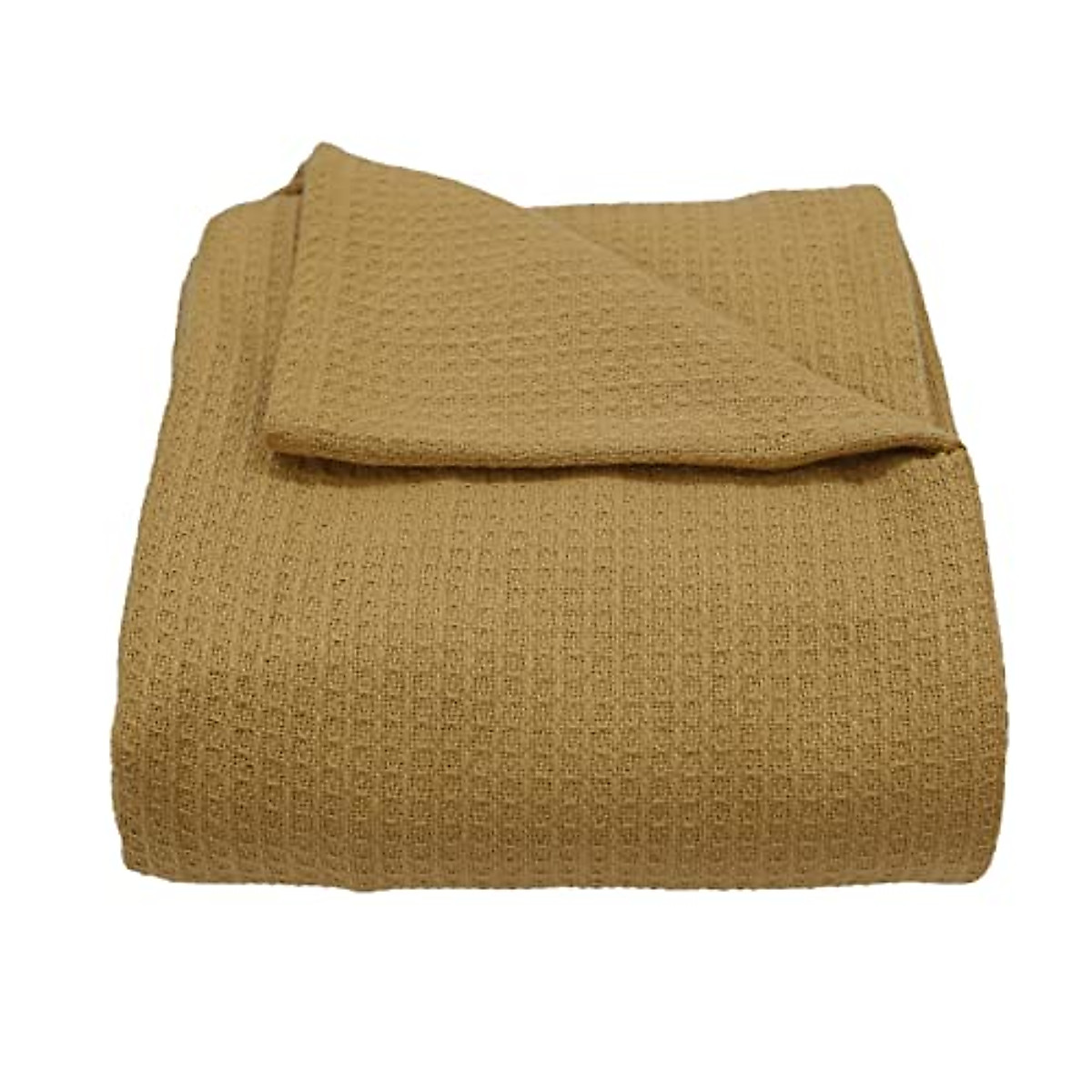 Olvenia homes Cotton Throw Blanket - Waffle Weave King Bed Blanket - Super Soft, Warm & Cozy Throw for Sofa, Couch - (90"x108", Beige)