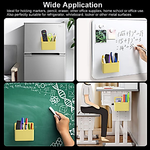 Jeyoon 2 Pack Magnetic Dry Erase Marker Holder, Whiteboard Marker Holder, Magnetic Pen Holder, Magnetic Marker Holder for Fridge, Whiteboard, Locker, Magnetic Cup for Dry Erase Board -Yellow