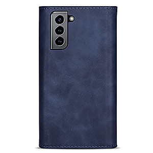 CCSamll Wallet Case for Samsung Galaxy S22, Crossbody Neck Strap Lanyard Purse Handbag Shoulder Strap Cover with ID Card Holder Phone Case for Samsung Galaxy S22 XK Blue