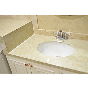 Emoyi Beige Granite Look Marble Effect Wallpaper Film Vinyl Wall Stickers Peel-Stick Murals Counter Top 15.6''x79''