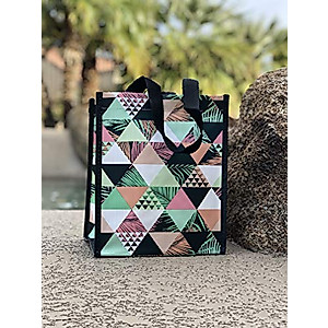Foremost Reusable Bag Lunch/Gift Avocado and Soft Geometric Patterns 4 Pack Multi-Purpose Totes, small (74101)